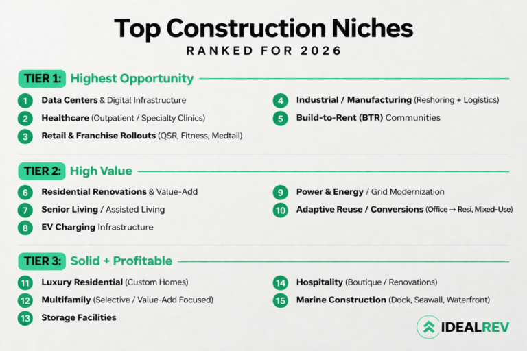 Most Profitable Construction Niches in 2026 (Ranked)